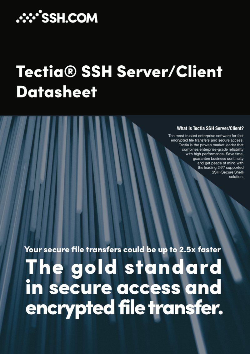Download the Tectia SSH Server/Client datasheet Download the Tectia SSH Server/Client datasheet